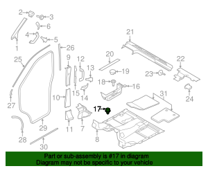 2014-2021 Ford Body B-Pillar Molding Clip -W714231-S300 | QuirkParts