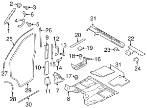 Genuine OEM Ford Part - Upper Molding Retainer Clip W714231-S300 ...