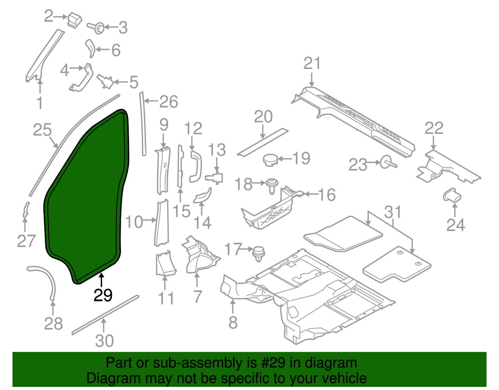 CK4Z-6120708-B - Surround Weather-Strip 2015-2024 Ford | Big 3 Auto Parts