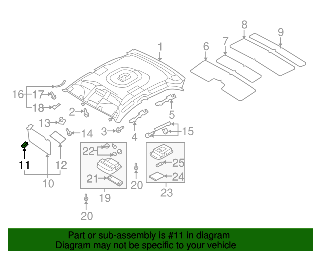85238-2F000NM - Sun-Visor Cover 2004-2009 Kia Spectra | Kia.Parts Store