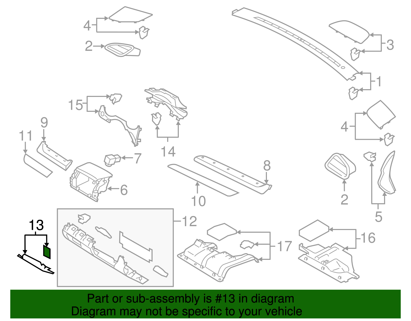 2018-2019 Subaru Fuse Box Cover 82243AL04A | Subaru Parts Store