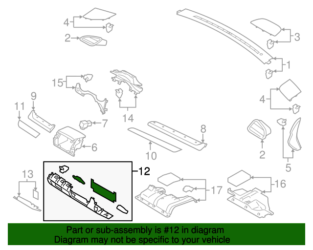 2015-2019 Subaru Lower Cover 66519AL00AVH | Subaru Parts Store
