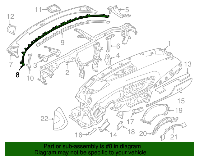 4G0-857-298-A-3Q7 - Instrument Panel Molding 2012-2018 Audi ...