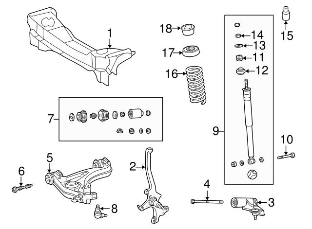 202-333-05-71 - Lower Control Arm Bolt Assembly 1998-2004 Mercedes-Benz ...