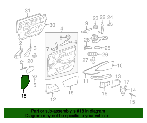 219-727-02-28-9051 - Door Panel Insert 2006-2011 Mercedes-Benz ...