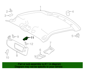 2012-2024 Porsche Sun Visor Holder 9P1-857-561-1E0 | OEM Parts Online