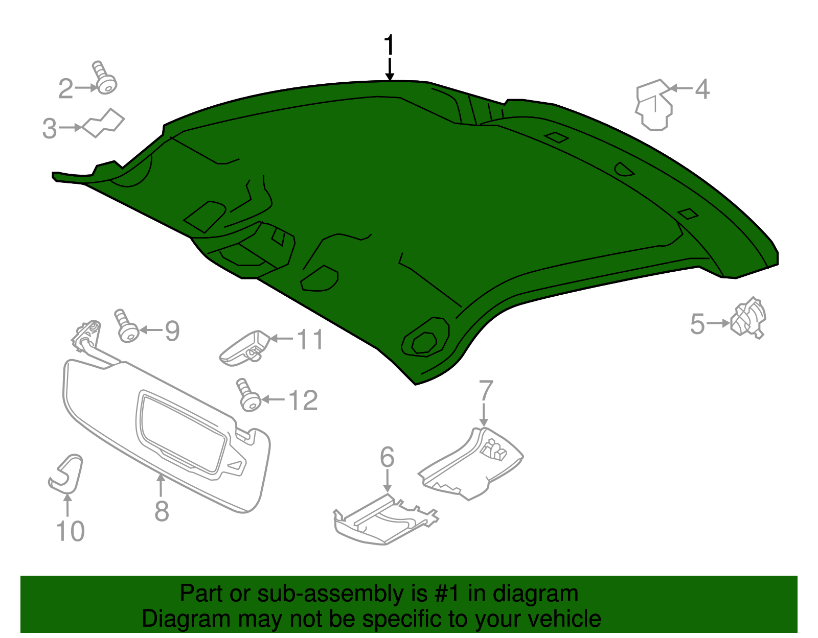 2018-2024 Porsche 718 Cayman Headliner 982-867-501-B-6F2 | Sunset Porsche Parts
