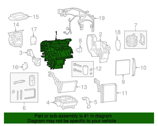 2014-2018 Mopar AC & Heater Case 68223036AE | TascaParts.com