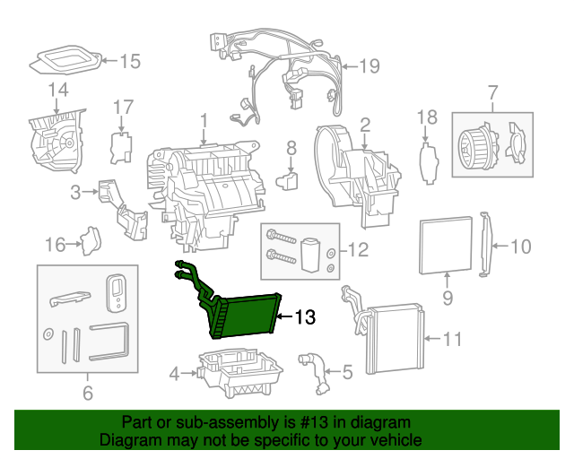 2014-2022 Mopar Heater Core 68223043AA | TascaParts.com