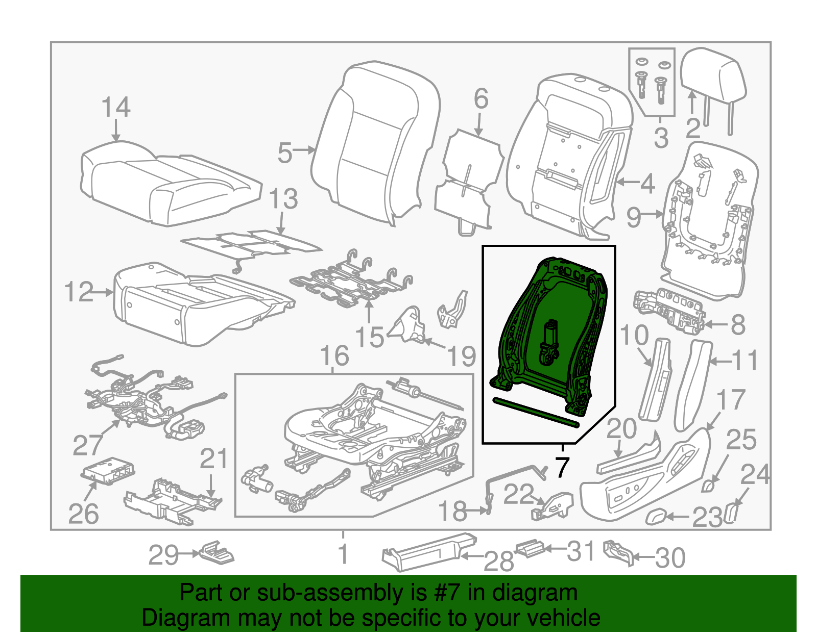 13518923 - High-Quality Front Seat Back Frame for 2013-2020 GM ...