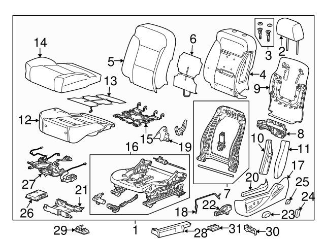 2013-2020 GM Driver Seat Adjuster Switch 23247097 GM | GMPartsDirect.com