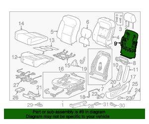 2014-2020 GM Jet Black Front Seat Back Finish Panel 23365181 GM ...