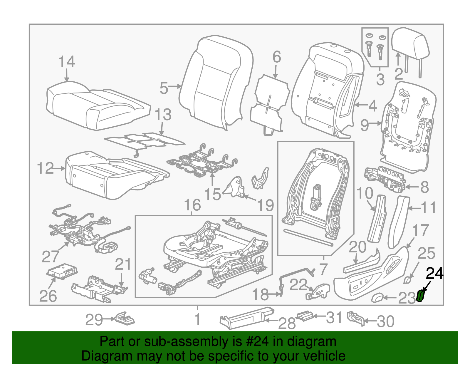 2014-2020 GM Dune Driver Seat Back Recliner Knob 22847900 GM ...