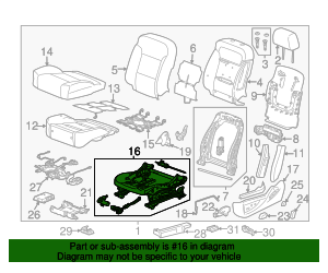 2014-2020 GM Front Driver Side Seat Cushion Frame 13518953 GM ...