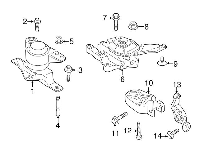 2013-2018 Ford C-Max Upper Trans Mount FV6Z-6068-D | OEM Parts Online
