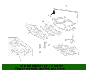 001-990-40-03-64 - Radiator Support Splash Shield Bolt 2010-2017 ...
