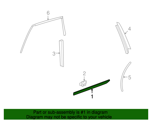 251-690-25-62-9999 - Side Molding 2006-2012 Mercedes-Benz | Mercedes ...
