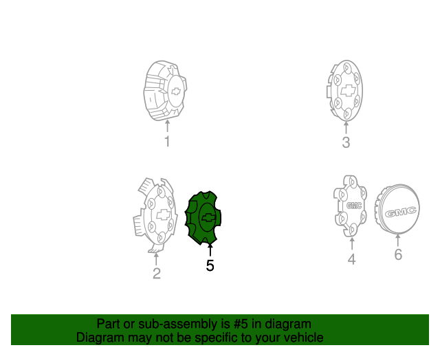 2004-2012 GM Hub Cap with Bowtie Logo 09595905 | Partners Chevy