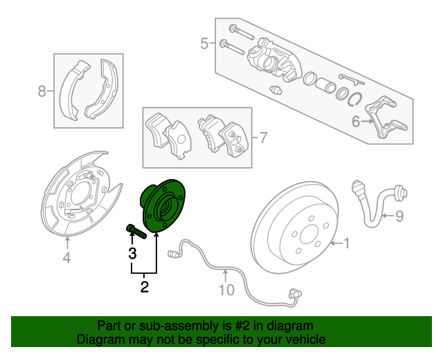 3785A018 - Hub Assembly 2007-2013 Mitsubishi Outlander | Mitsubishi ...