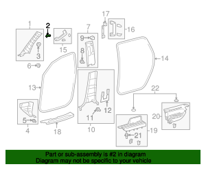 2005-2025 Toyota Windshield Pillar Trim Clip 62217-04010 | Ourisman ...