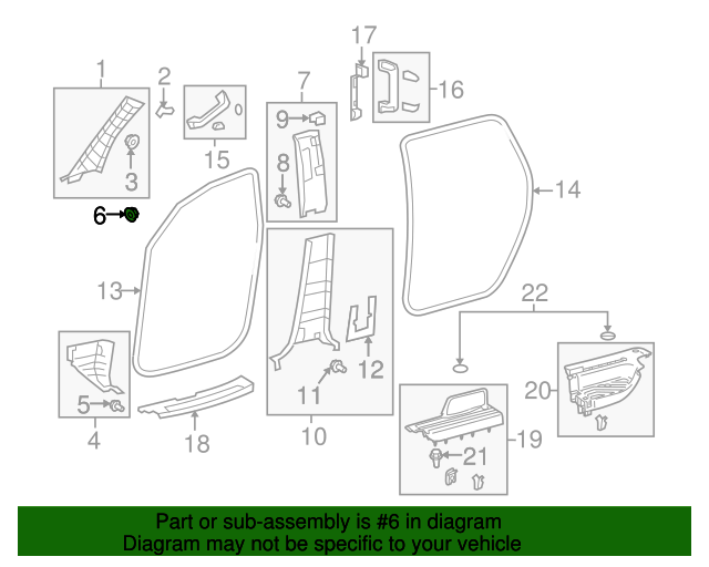 1996-2023 Toyota Cowl Trim Retainer 90467-A0024 | Toyota Parts Center