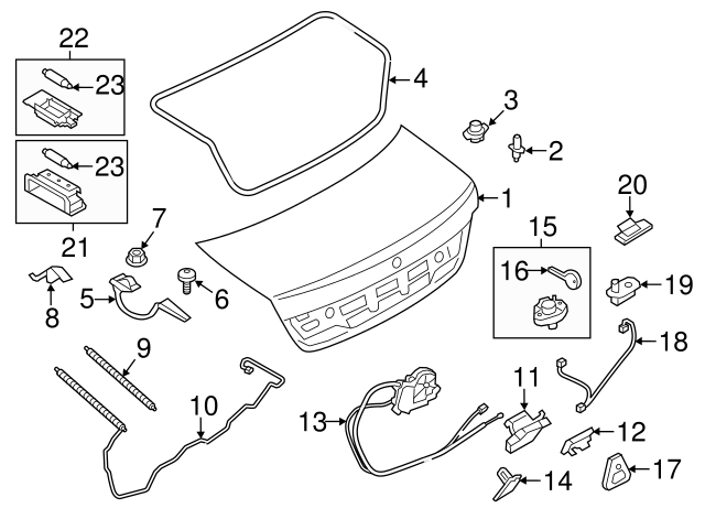 51237049946 - 2003-2017 BMW Trunk Lid Buffer (51-23-7-049-946) | BMW of ...
