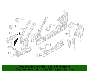 Genuine BMW 41-00-9-852-097 | Hinge Pillar Reinforcement | FREE ...