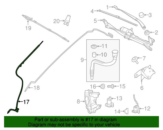 Genuine OEM Washer Hose Part# LR059993 Fits 2015-2019 Land Rover ...