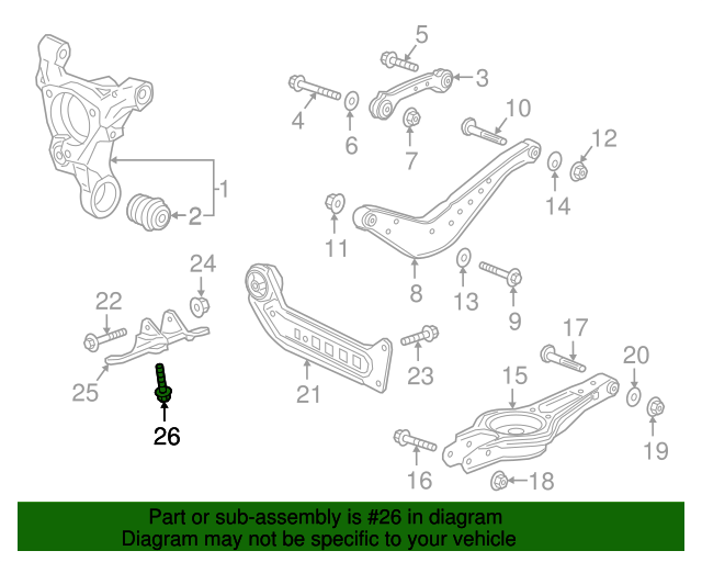 2018-2020 Buick Rear Suspension Trailing Arm Bracket Bolt 11601821 ...