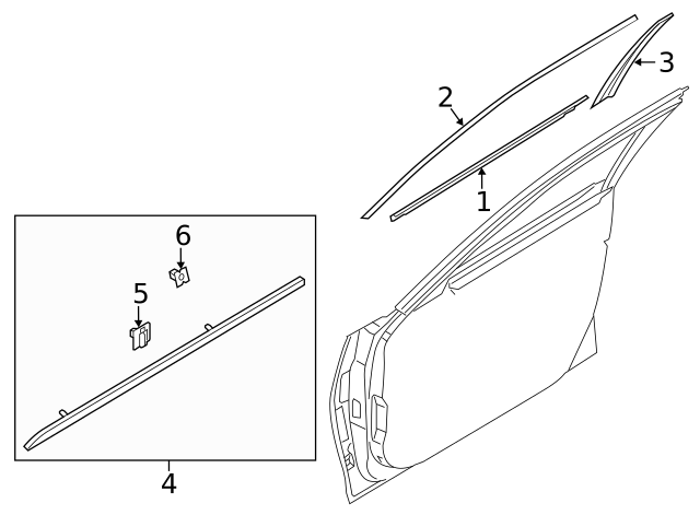 2021-2023 Genesis G80 Frame Molding 82860-T1000 | QuirkParts