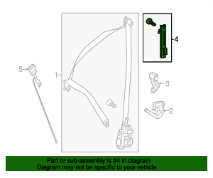 166-860-00-88 - Seat Belt Height Adjuster 2012-2019 Mercedes-Benz ...
