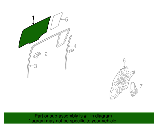 83411-3W000 - Movable Glass 2011-2013 Kia Sportage | Kia.Parts Store