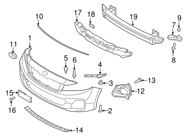 2017-2018 Kia Forte5 Fog Lamp Bezel 86563 B0500 | OEM Parts Online