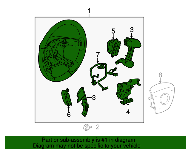 2015 Buick Enclave Steering Wheel 23378140 | GMPartsDirect.com