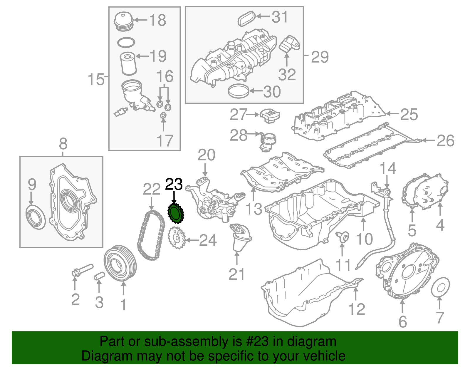 2017-2023 Jaguar Oil Pump Gear JDE36468 | JaguarParts.com
