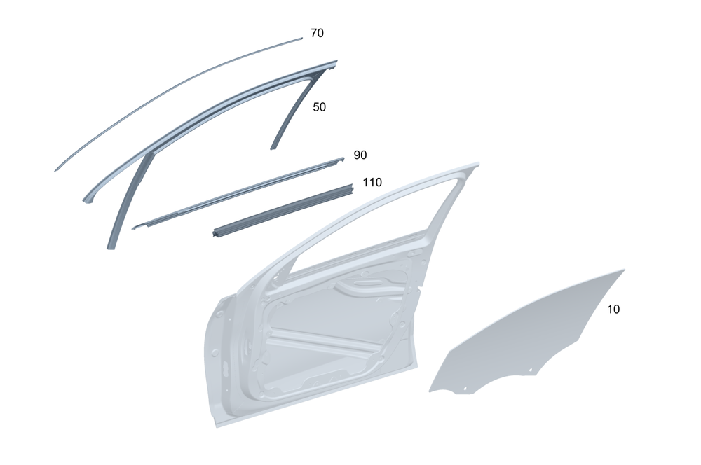 206-725-50-00 - Side Window Pane 1956-2025 Mercedes-Benz | Mercedes ...