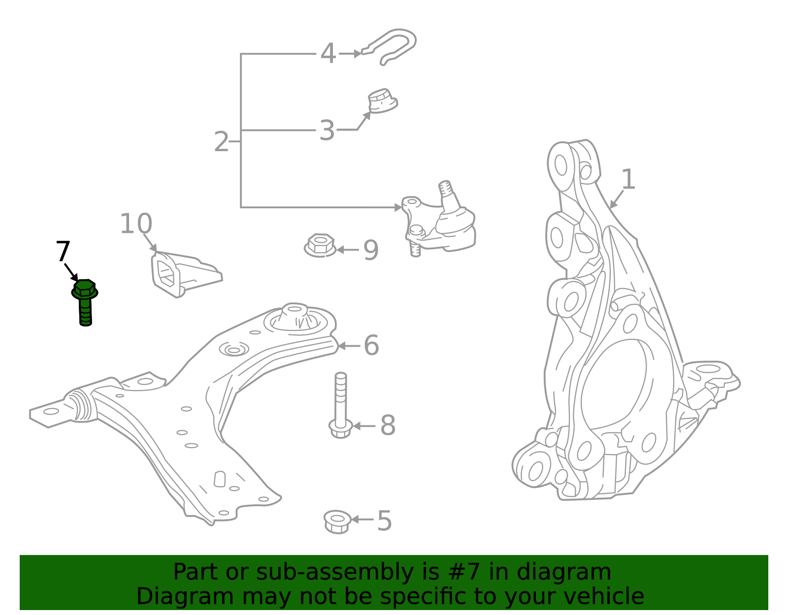 2018-2025 Toyota Lower Control Arm Mount Bolt 90105-A0383 | Toyota ...