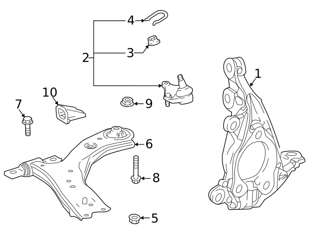 48069-0E070 - Suspension Control Arm 2020-2024 Toyota Highlander ...