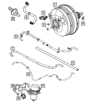 2011-2023 Mopar Brake Booster Vacuum Hose 4581554AD | Mopar eStore