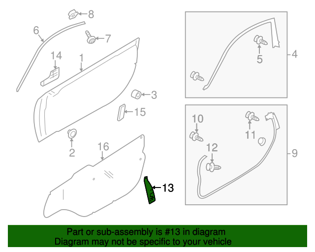 2013-2020 Subaru BRZ Lower Weather-Strip Cover 63563CA000 | Subaru ...