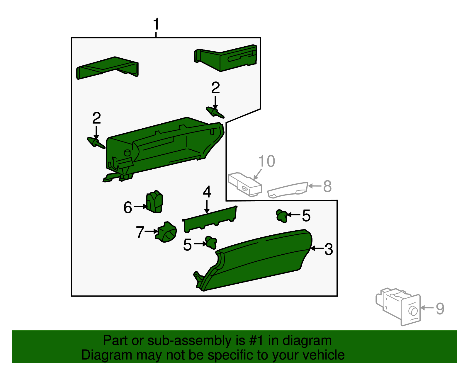 55550-30361-C0 - Glove Box Assembly For 2007-2009 Lexus GS450h | Lexus ...
