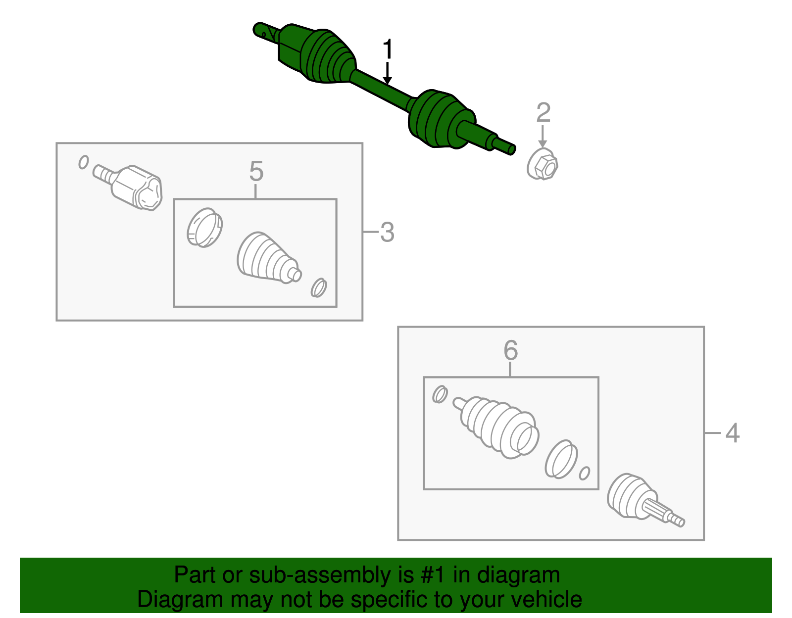 22743796 - Front Passenger Side Half-Shaft Assembly 2012-2016 Cadillac ...
