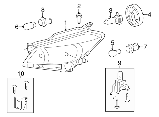 2000-2018 Toyota Headlight Bulb Cap 90075-65002 | toyolexparts