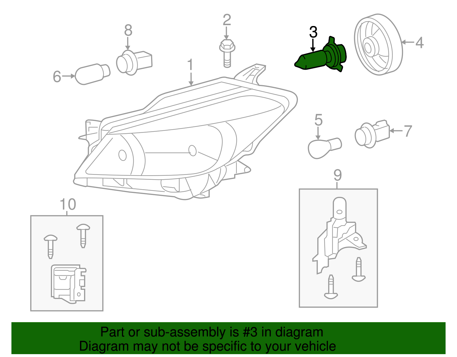 2014-2019 Toyota Headlamp Bulb 90981-13091 | OEM Parts Online