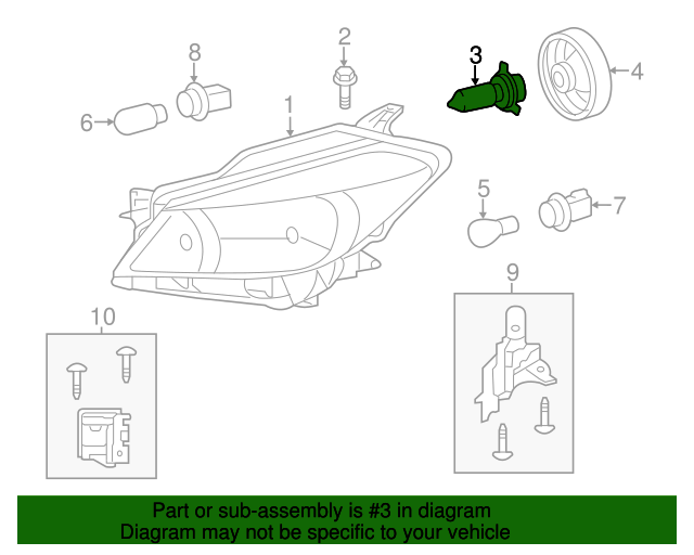 90981-13091 - Headlamp Bulb - 2014-2019 Toyota | OEM Genuine Toyota Parts