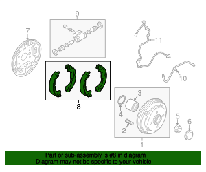 2008-2021 Mitsubishi Brake Shoes 4600A028 | Auto Parts