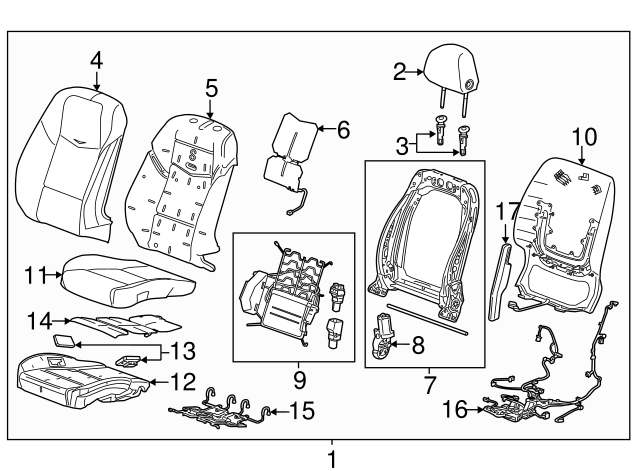 22988083 - Driver Seat Wiring Harness 2013-2014 Cadillac ATS ...