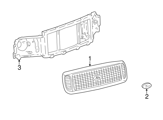 2003-2004 Ford Excursion Grille 1C7Z8200BAQ | QuirkParts