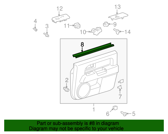 68171-35141 - Belt Weather-Strip - 2011-2014 Toyota FJ Cruiser | OEM ...
