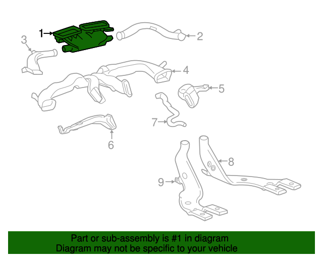 Windshield Defroster Outlet Duct 84257879 GM | GMPartsDirect.com